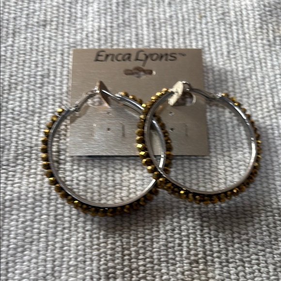 Erica Lyons | Jewelry | Erica Lyons Gold And Silver Hoop Earrings ...
